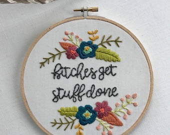 Embroidered quote | Etsy
