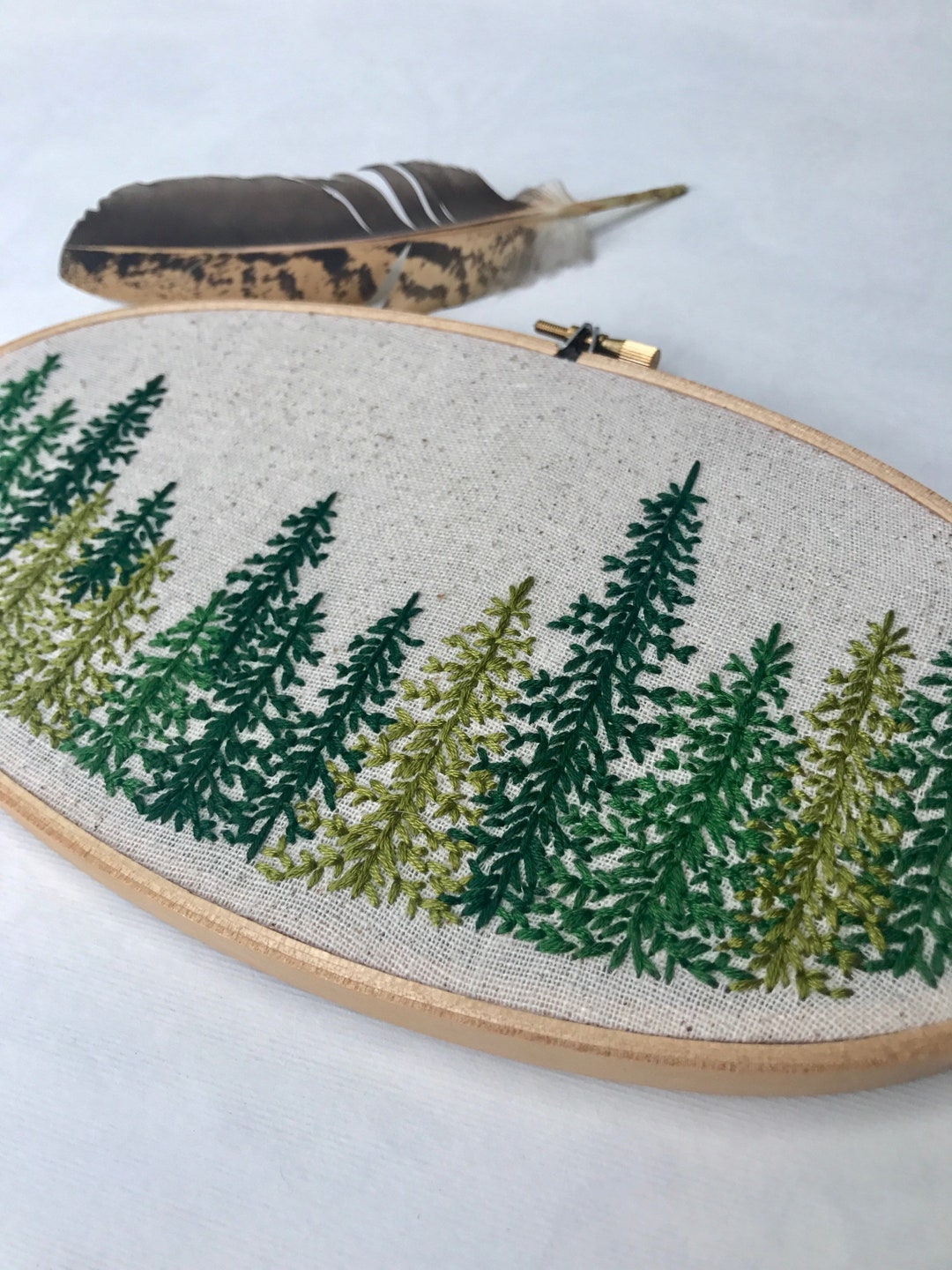 Pine Tree. Hoop. Embroidery. Embroidery Hoop. Handmade. Wall Art. Home ...