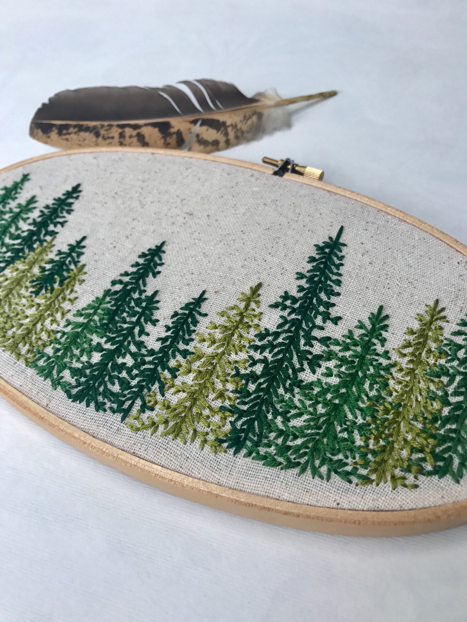 Pine Tree. Hoop. Embroidery. Embroidery Hoop. Handmade. Wall - Etsy