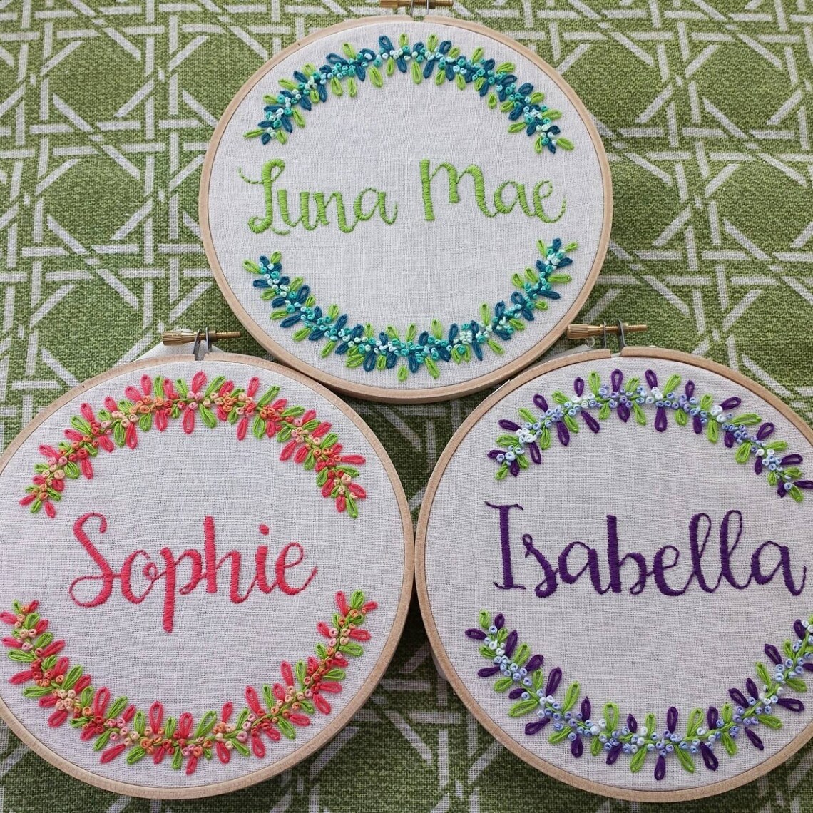 Hand Embroidery. Hoop Art. Name. Personalized Embroidery. Embroidery ...