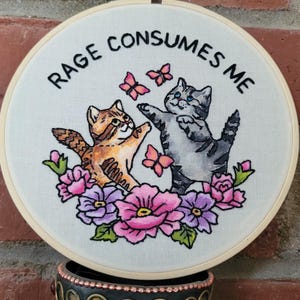 Rage Consumes Me. Hand Embroidered Art. Hand Embroidery. Hoop Art ...