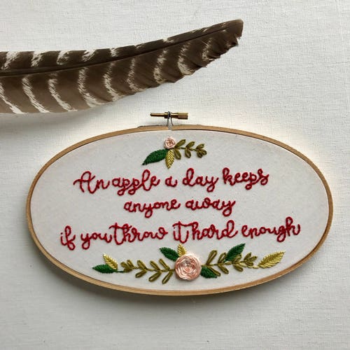 Inspirational Quote Hand Embroidery Hoop Art 5 Inch 'you | Etsy