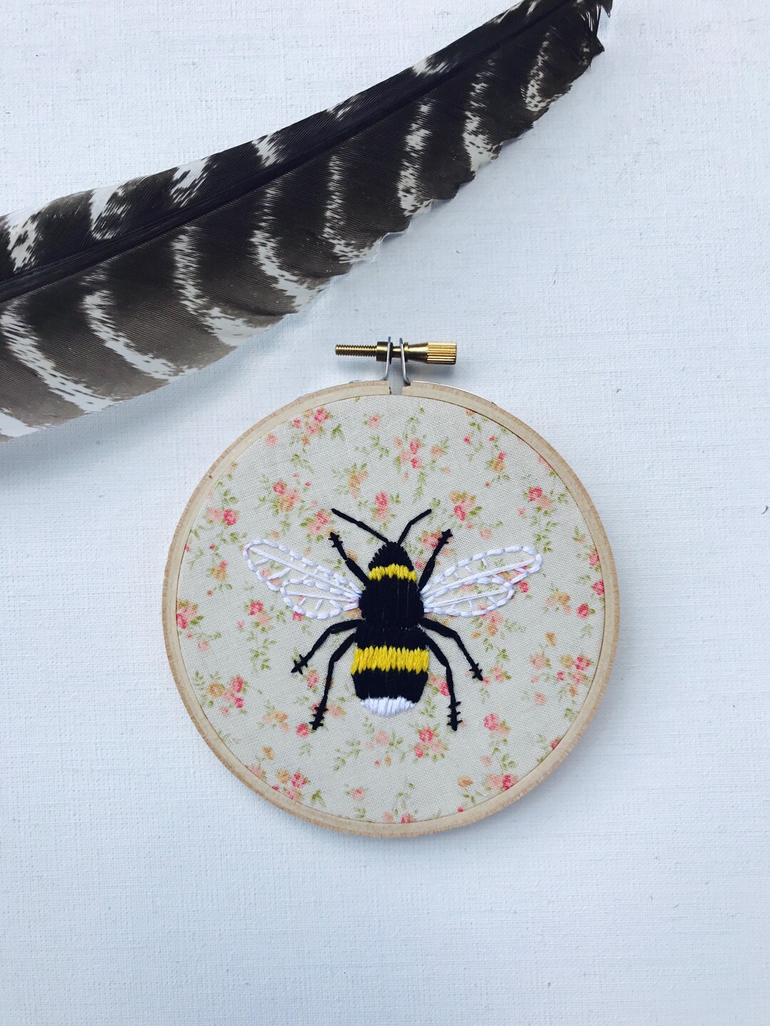 Hand Embroidery. Bee. Bumblebee. Embroidery Art. Wall Art. Hoop Art ...
