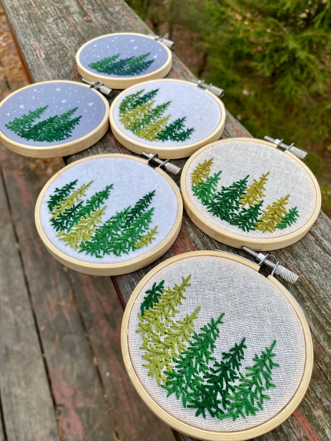 Pine Tree. Embroidery. Embroidery Hoop. Hand Embroidery. Wall Art ...