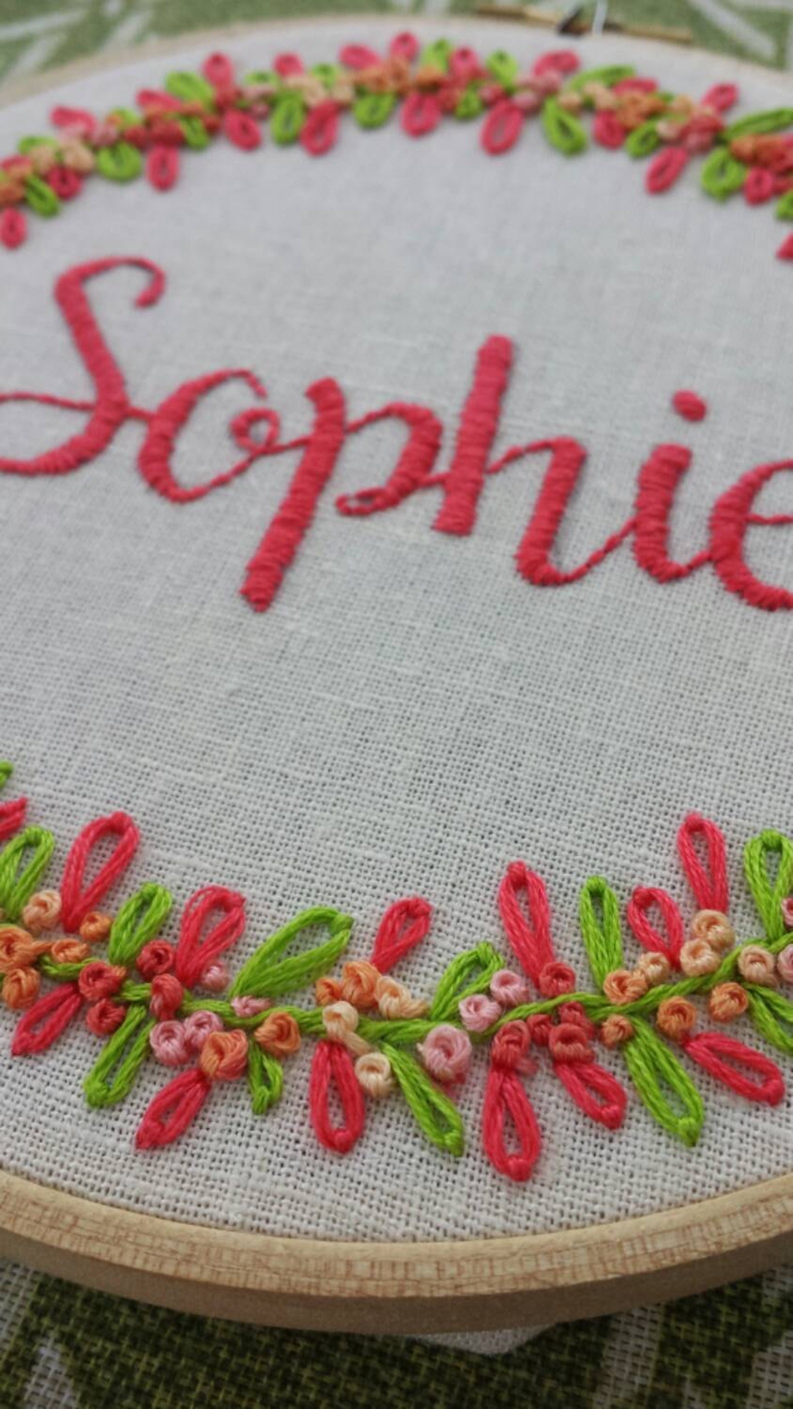 Hand Embroidery. Hoop Art. Name. Personalized Embroidery. Embroidery ...