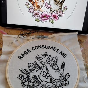 Rage Consumes Me. Hand Embroidered Art. Hand Embroidery. Hoop Art ...