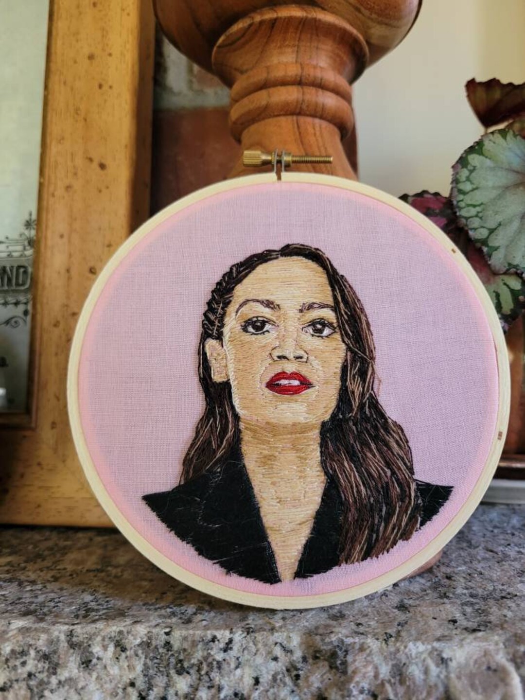 Alexandria Ocasio Cortez. AOC. Political Art. Hand Embroidered Portrait ...