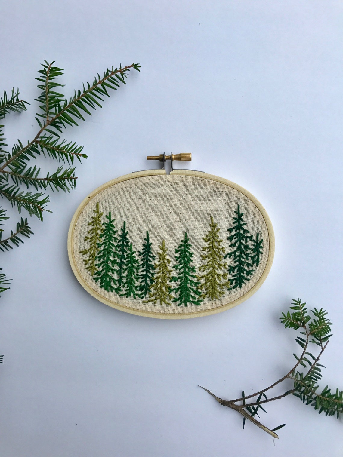 Pine Tree. Embroidery. Embroidery Hoop. Hand Embroidery. Wall Art ...