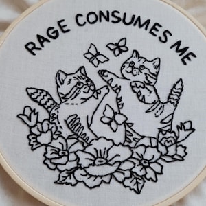 Rage Consumes Me. Hand Embroidered Art. Hand Embroidery. Hoop Art ...