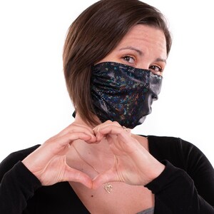 6 COLORS Shipping Now Holographic Disco Face Mask w/ Pocket | Etsy