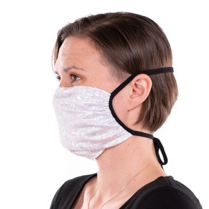 6 COLORS Shipping Now Holographic Disco Face Mask w/ Pocket | Etsy