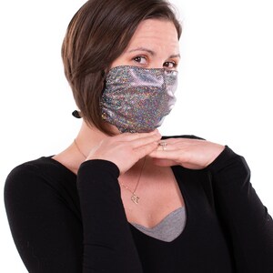 6 COLORS Shipping Now Holographic Disco Face Mask w/ Pocket | Etsy