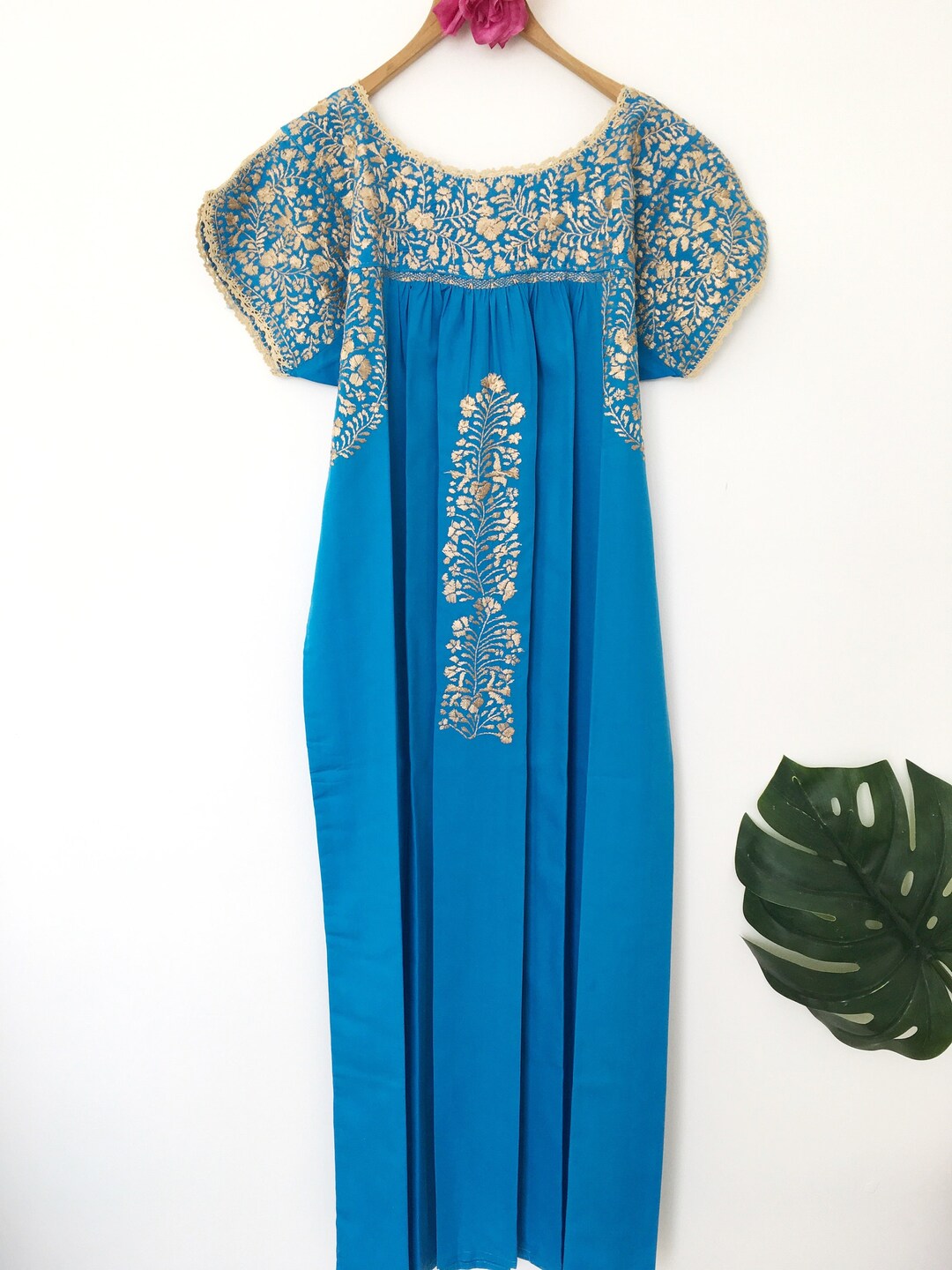 Mexican Embroidered Dress, Oaxaca Dress, Maxi Dress, San Antonio ...