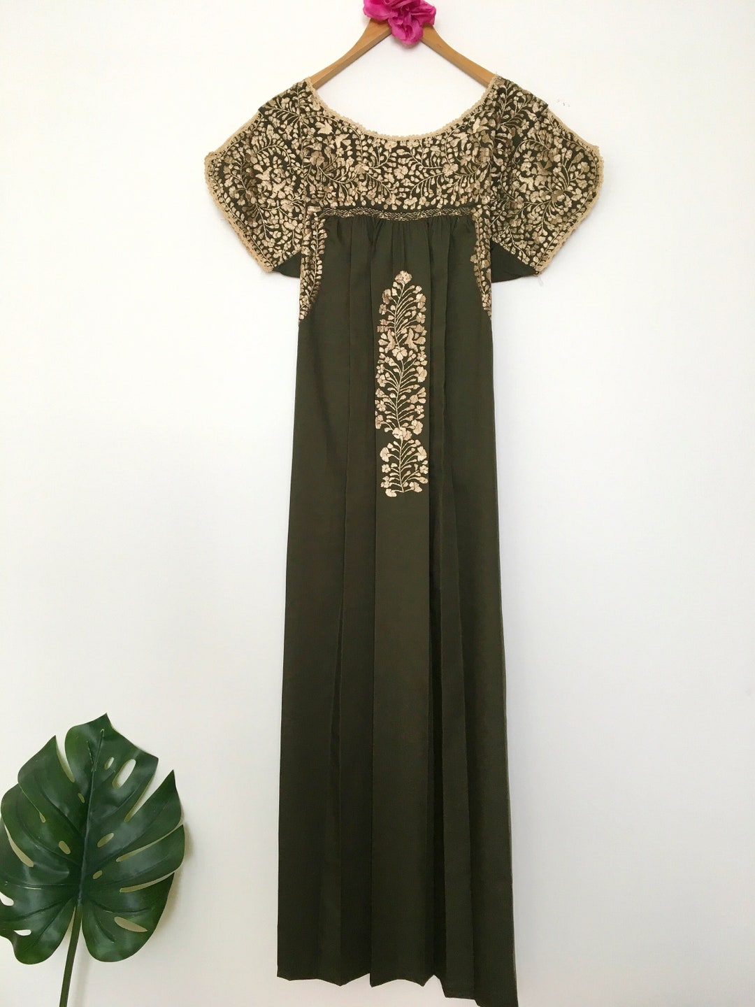 Mexican Embroidered Dress, Oaxaca Dress, Maxi Dress, San Antonio ...