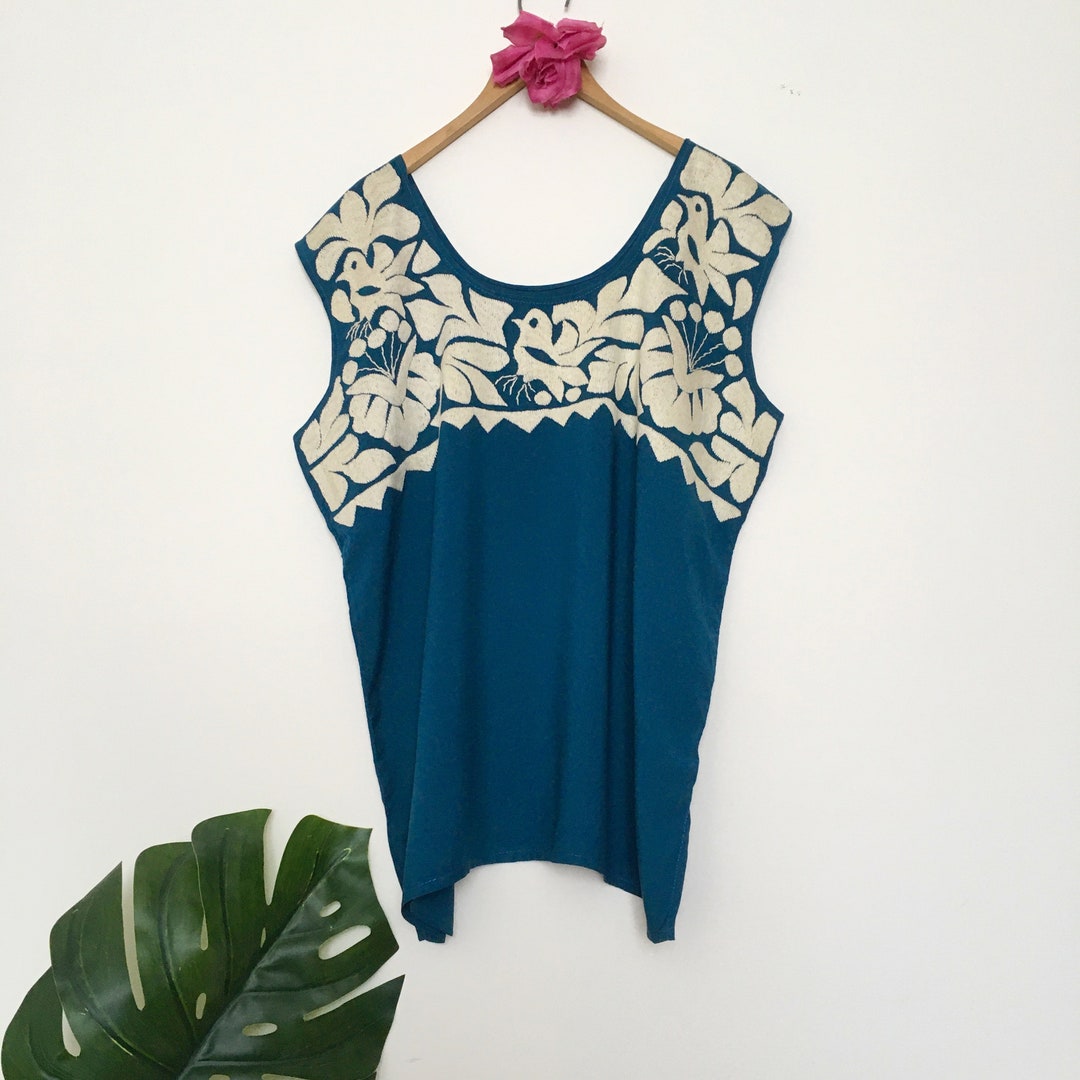 Mexican Top, Huipil Oaxaca, Hand-embroidered Robe, Beautiful Colorful ...