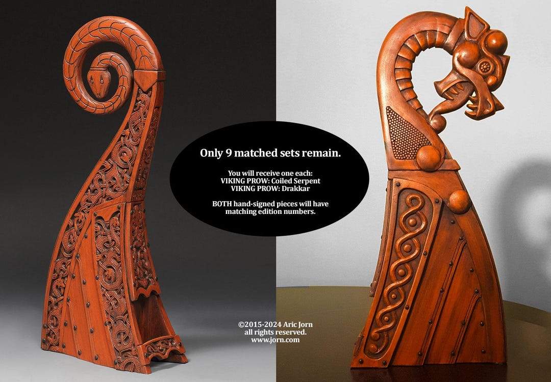 Matching Set: Viking Prow (coiled Serpent) & Viking Prow 2 (drakkar ...