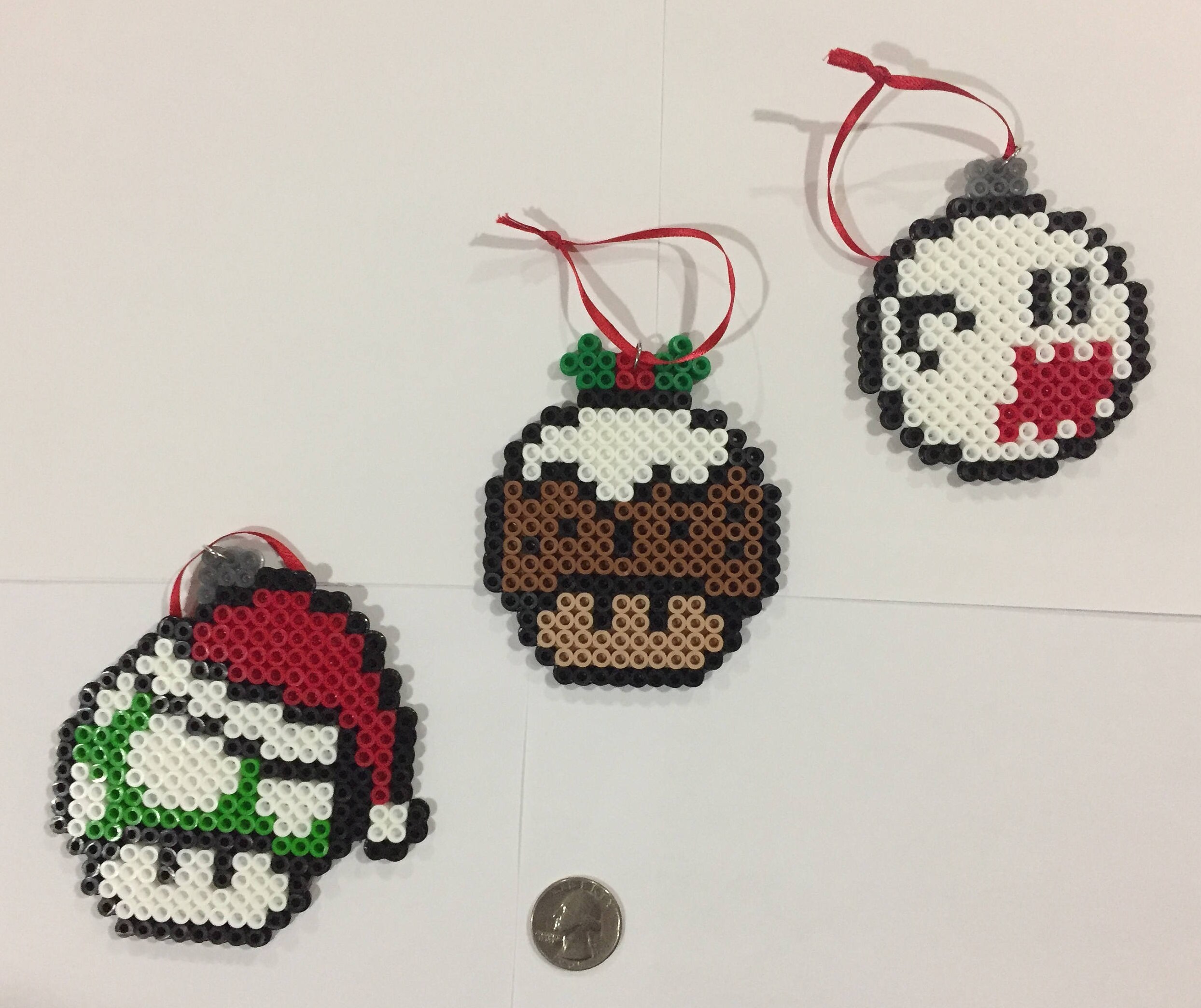 Super Mario Bros Christmas Ornament Perler Bead Set of 23 With Star - Etsy