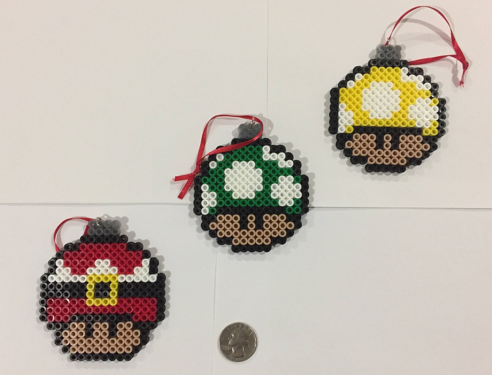 Super Mario Bros Christmas Ornament Perler Bead Set of 23 With Star - Etsy
