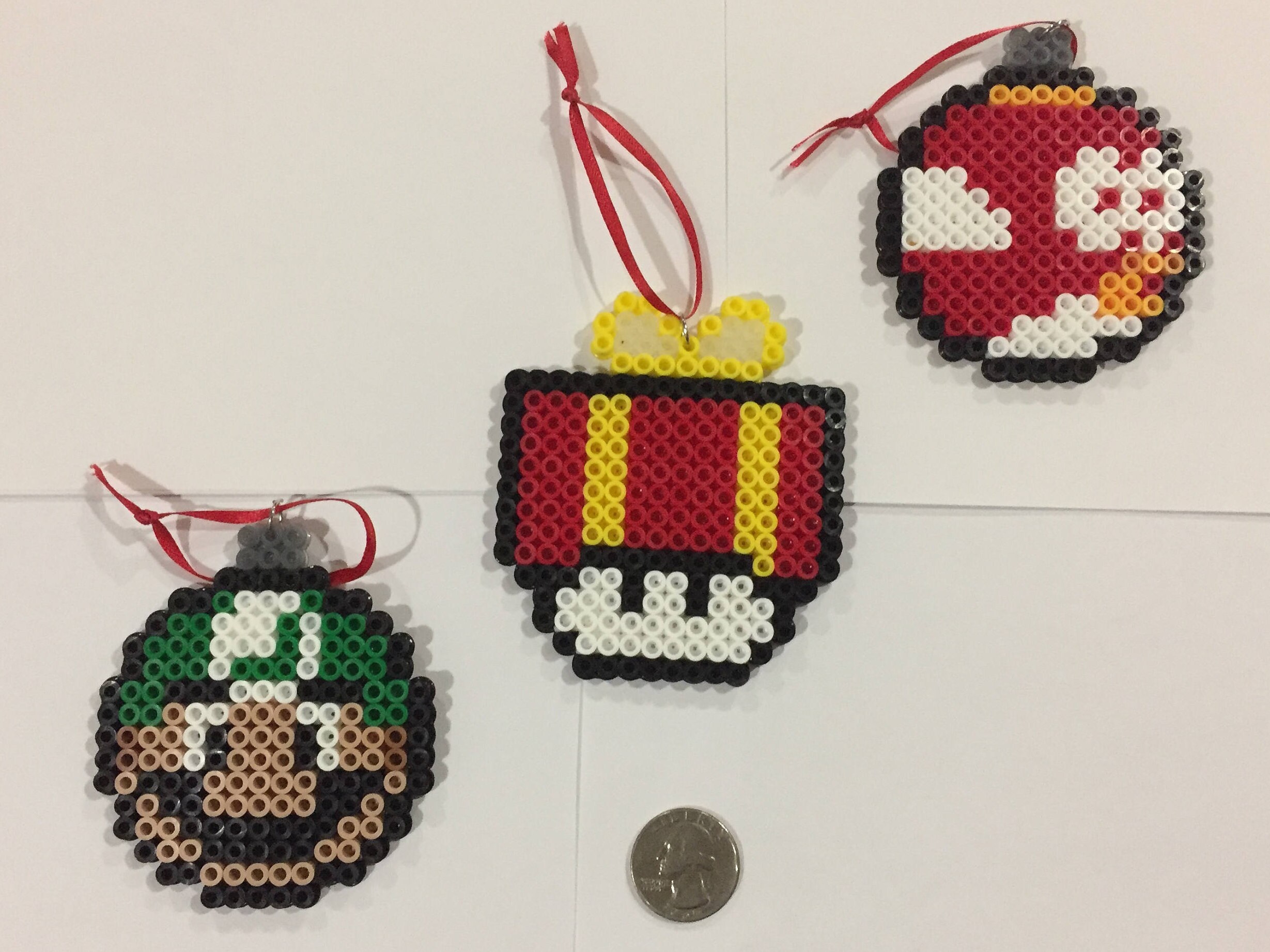 Super Mario Bros Christmas Ornament Perler Bead Set of 23 With - Etsy