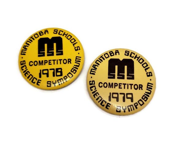 1970s NERDY Science Fair Pin Badge Geek Retro Button … - Gem