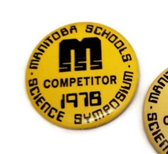 1970s NERDY Science Fair Pin Badge Geek Retro Button … - Gem
