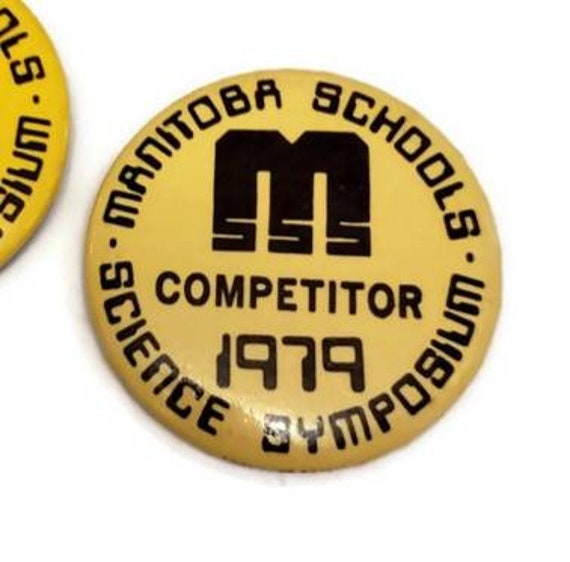 1970s NERDY Science Fair Pin Badge Geek Retro Button … - Gem