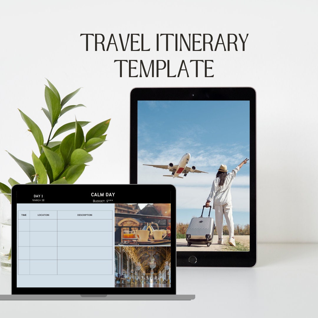 Editable Travel Itinerary Template, Travel Planner, Printable Travel ...