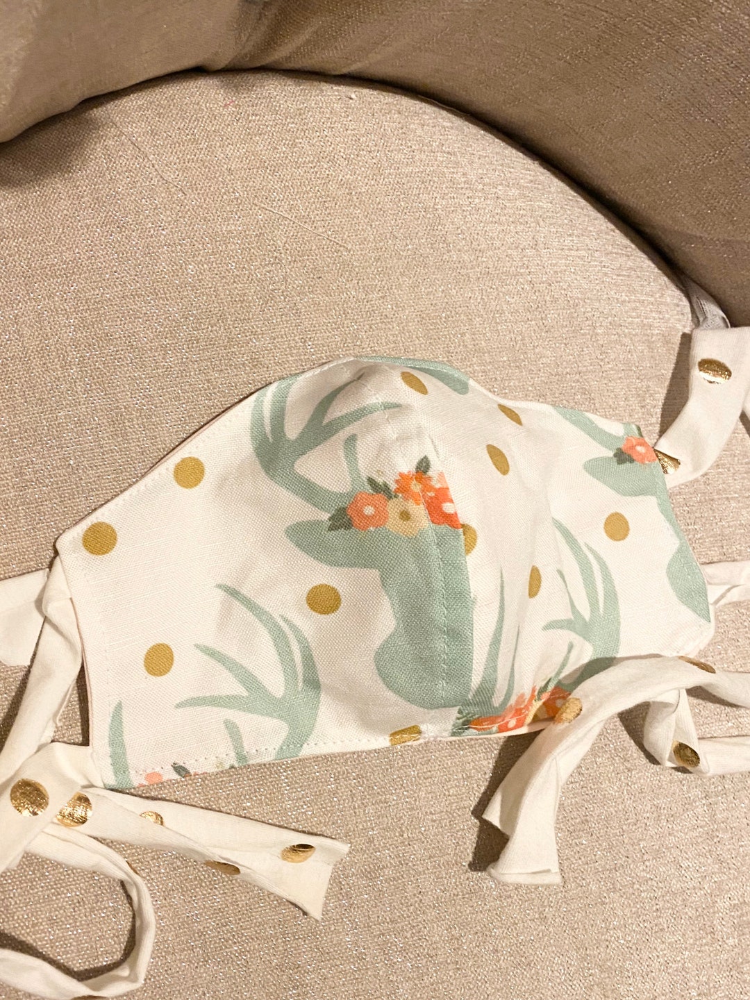 Round Face Mask With Tie Face Mask 2 Week Turn Around Mask Homemade ...