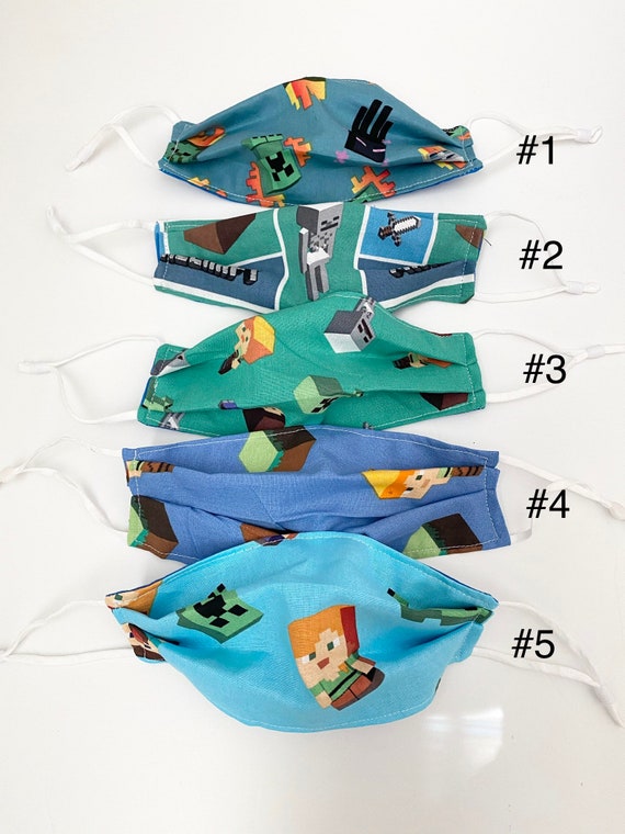 Minecraft face Mask creeper mask boys face mask Handmade mask | Etsy
