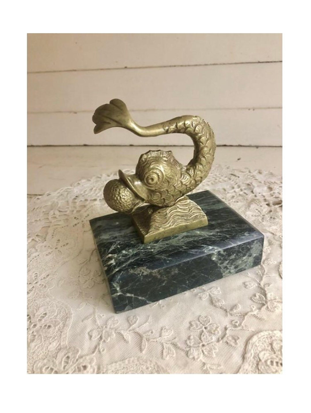 Bronze Koi Fish on Marble Base Vintage Statue - Etsy