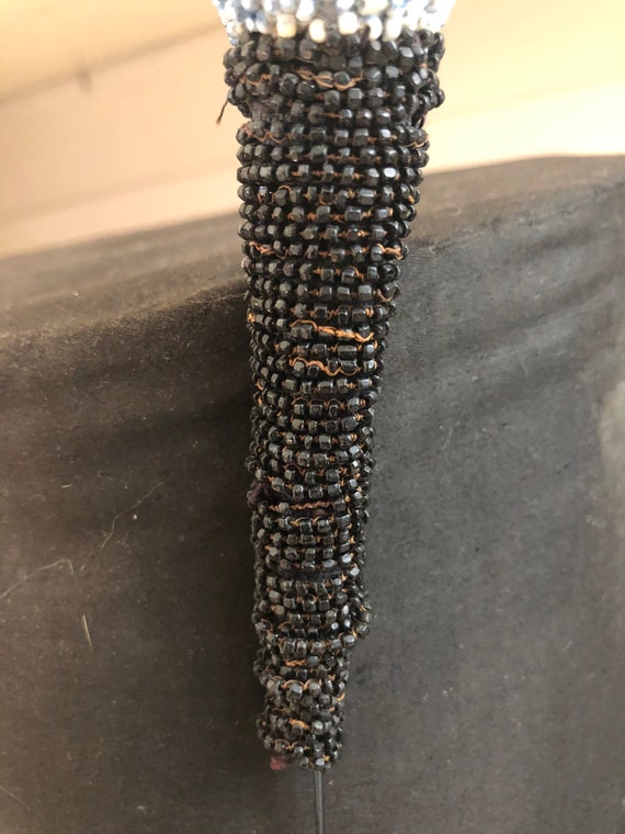Antique Beaded Hat Pin Seed Beads - Gem