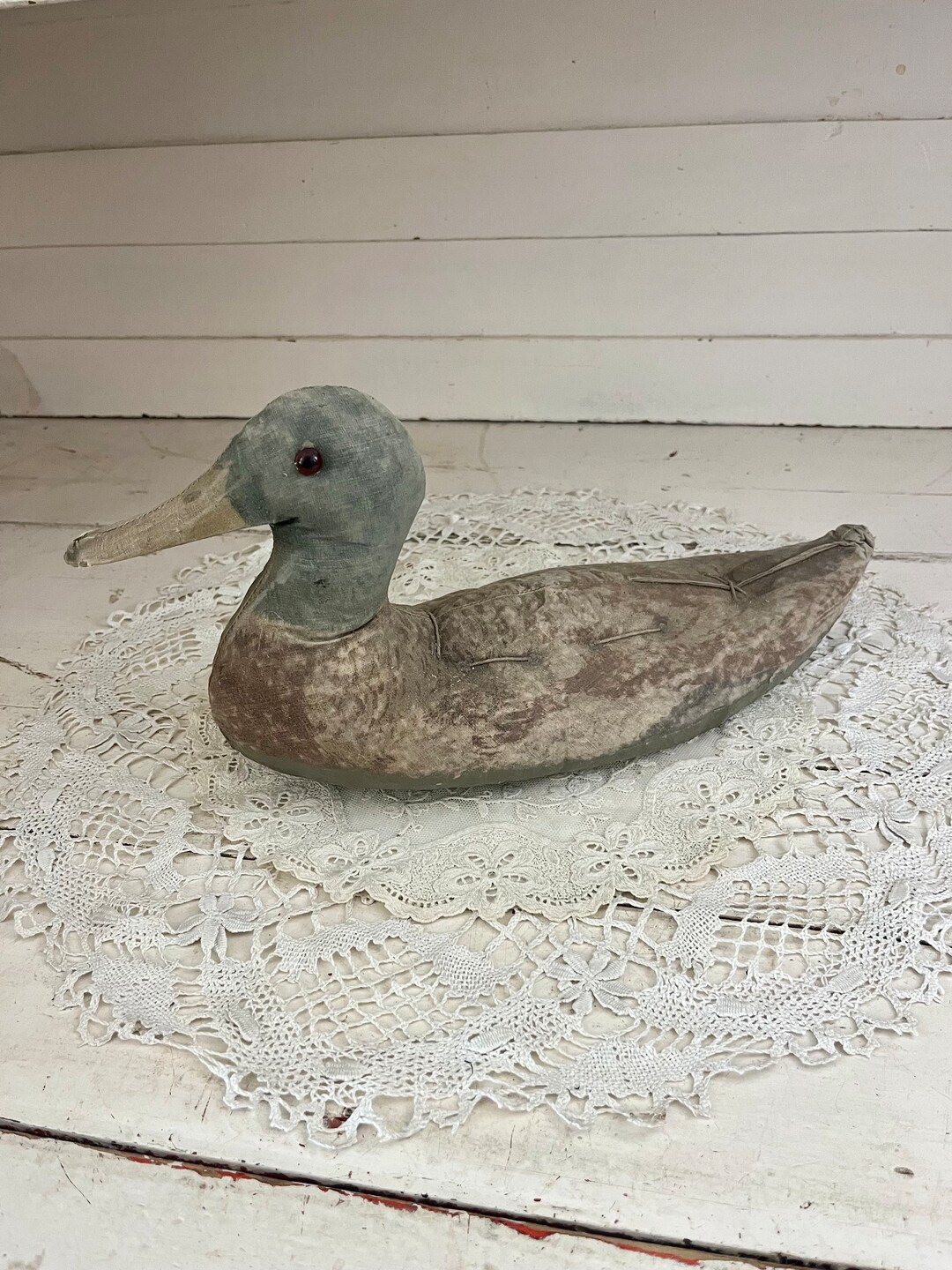 Antique Duck Decoy Canvas Handmade Glass Eyes #3 - Etsy