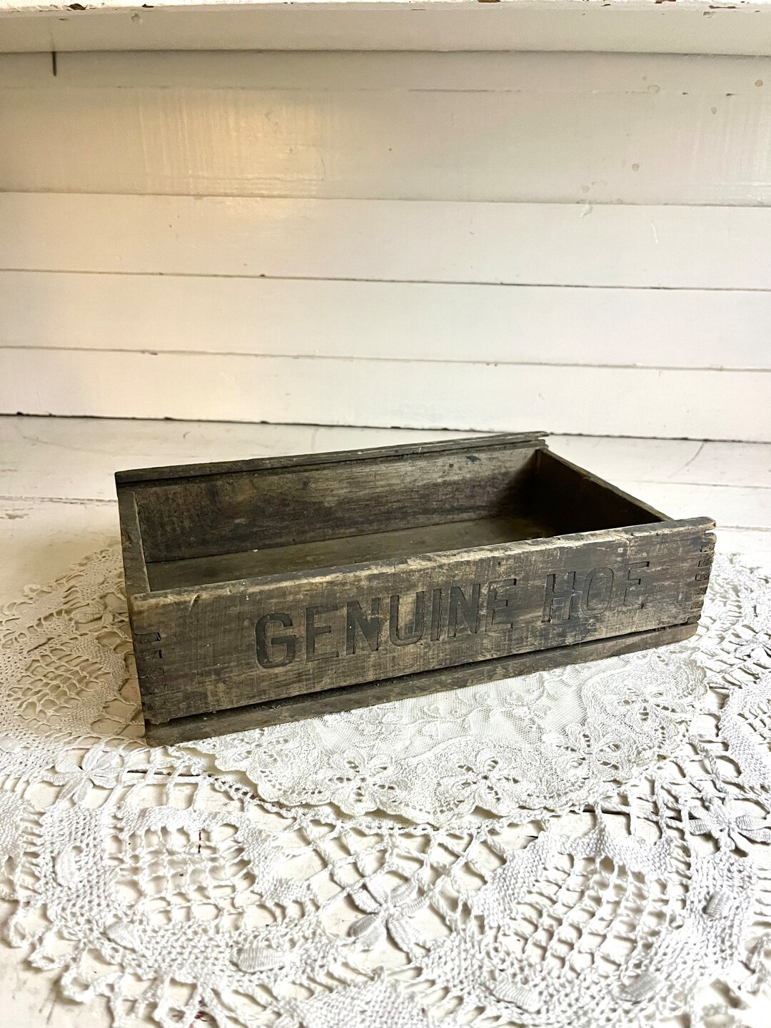 Antique Genuine Hoe Wood Box Primitive - Etsy
