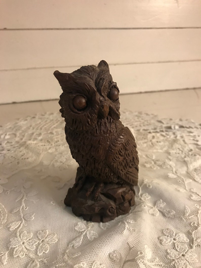 Vintage Red Mill Owl Figurine - Etsy