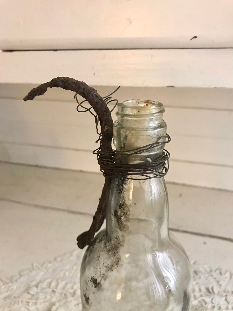 Crazy Old Rusty Wire Wrapped Wine Bottle - Etsy