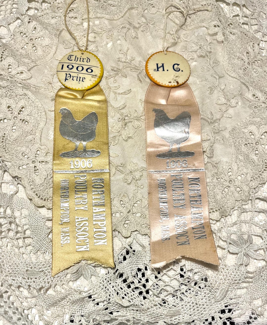 Antique 1906 Chicken Award Ribbons - Etsy