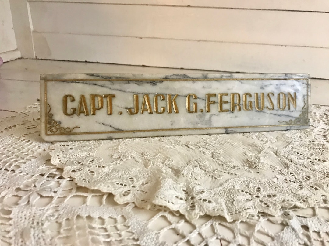 Vintage Marble Captain Jack G Ferguson Sign Military - Etsy
