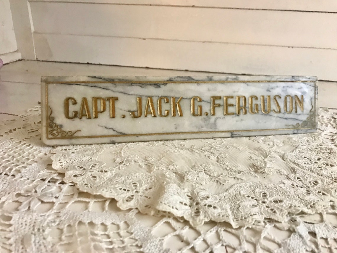 Vintage Marble Captain Jack G Ferguson Sign Military - Etsy