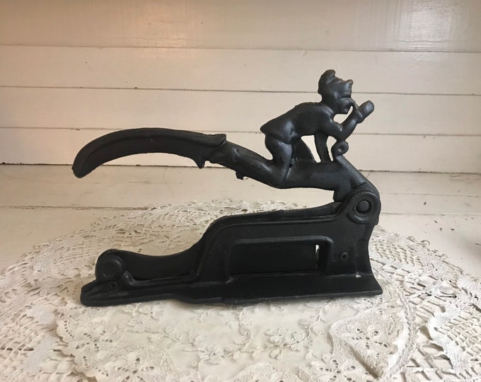 Antique Tobacco Cutter Cast Iron Pixie Elf Figural Brighton 3 - Etsy