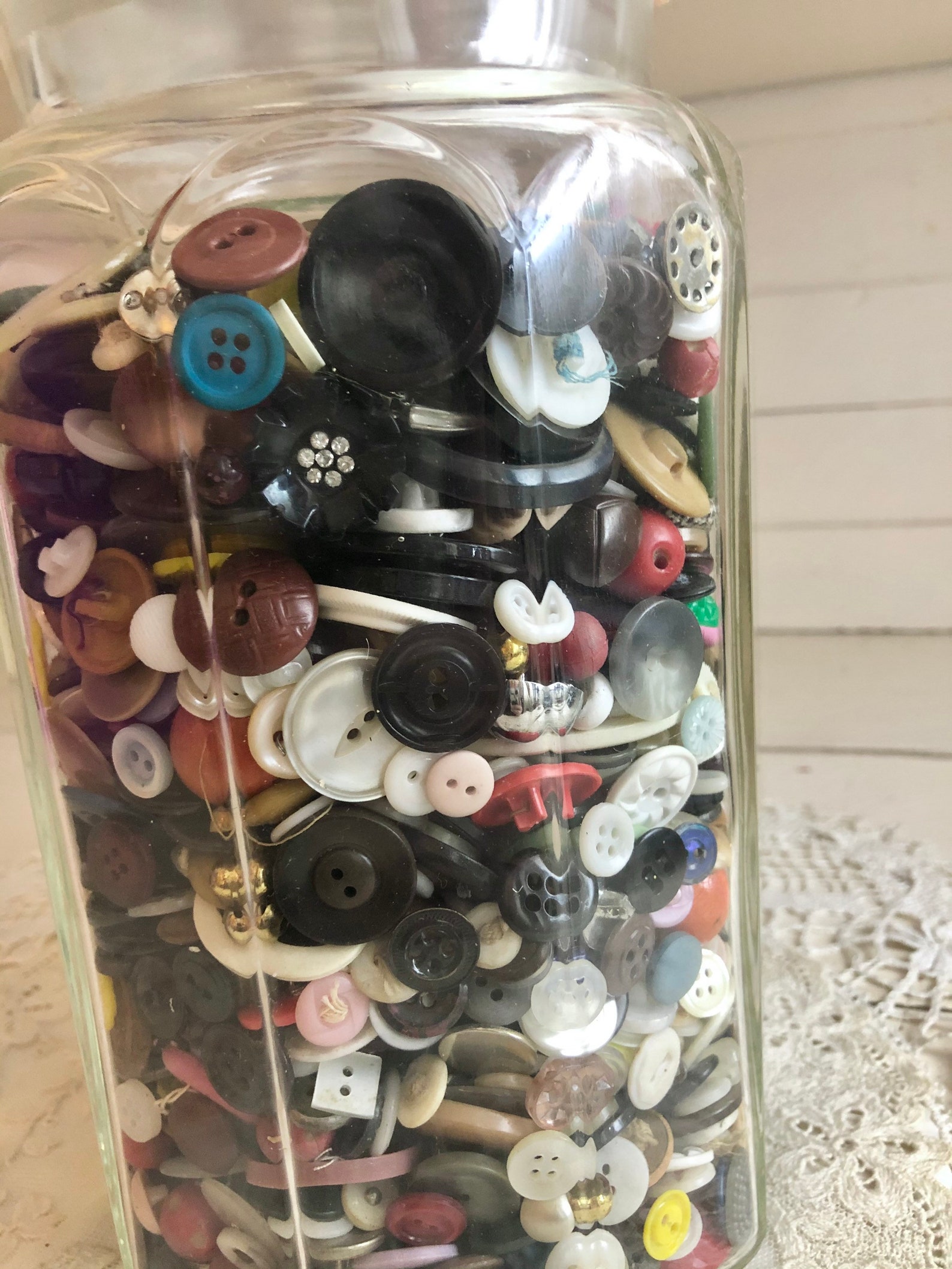 Antique General Store Candy Jar FULL of Vintage Buttons | Etsy
