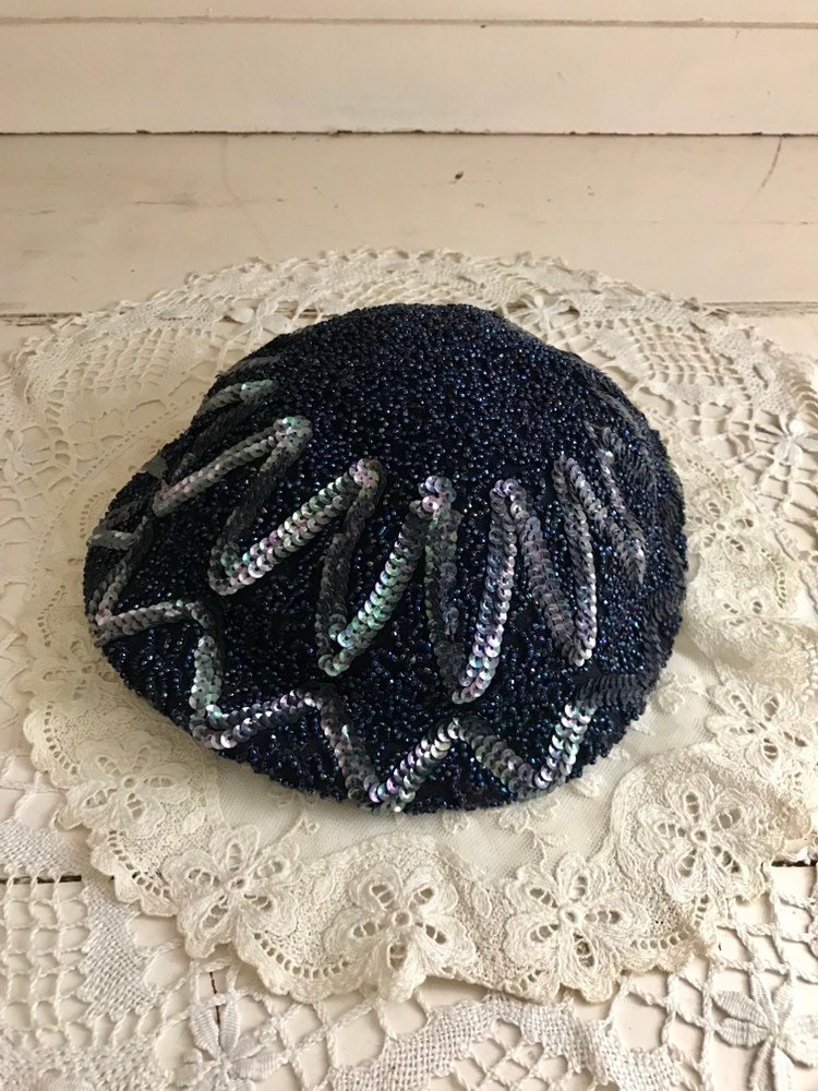 Vintage Beaded Couture Hat Skullcap Cloche 1920s | Etsy
