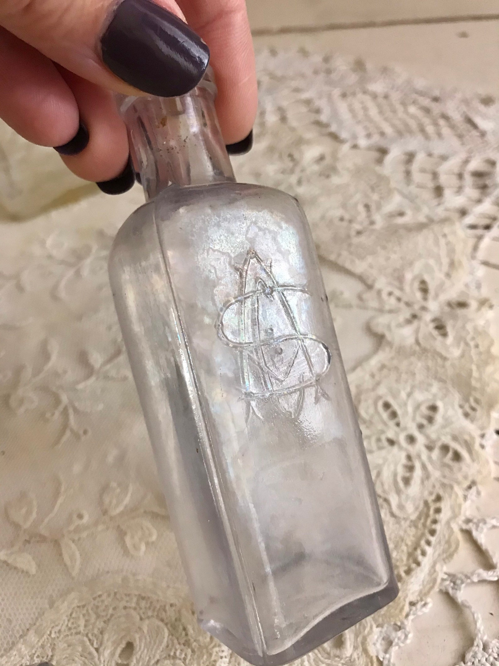 Antique Embossed Bottle Collection Medicine Perfume | Etsy