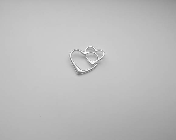 Interlocking Heart Charms. Double Heart Charms. Interlocked - Etsy