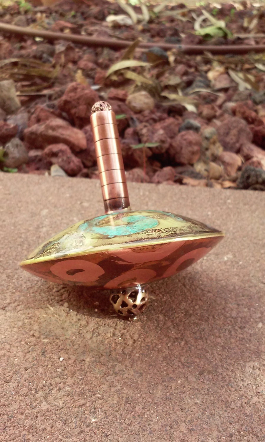 Turquoise Large Sevivon, Handcrafted Dreidel From Israel, Judaica Shelf ...