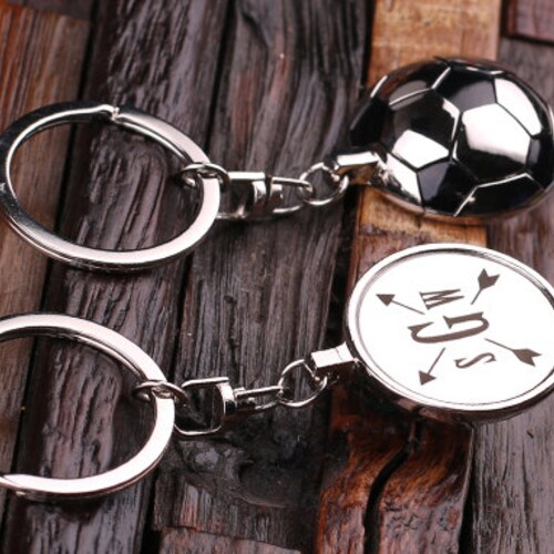 Personalized Monogrammed Soccer Ball Key Chain Men Boyfriend | Etsy