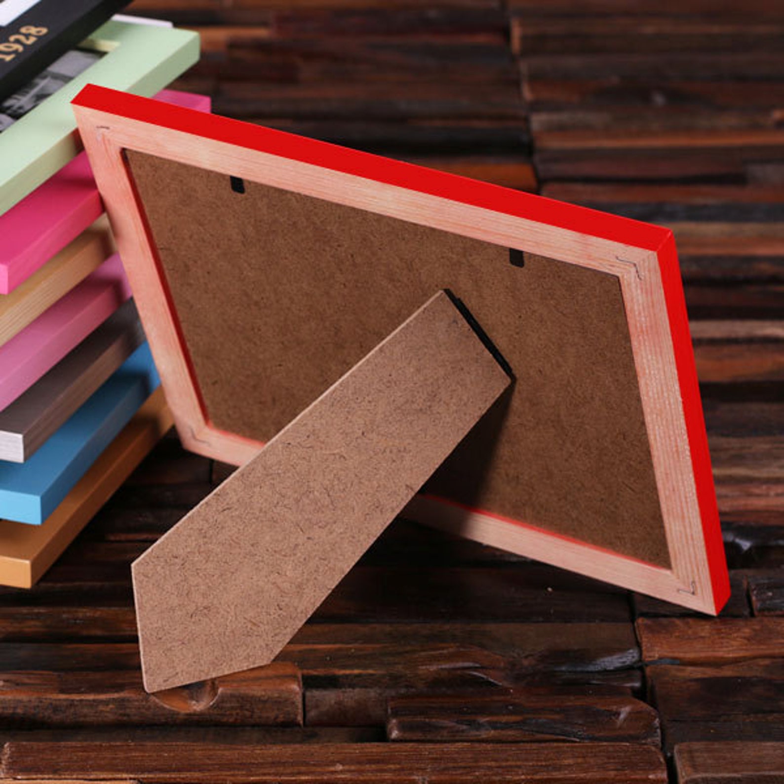 Red Personalized Wood Picture Photo Frames Engraved and | Etsy