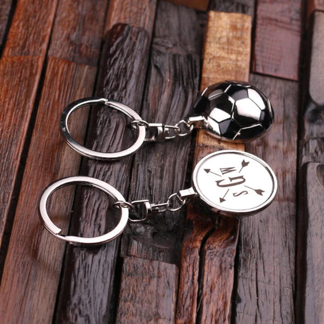 Personalized Monogrammed Soccer Ball Key Chain Men, Boyfriend, Birthday ...