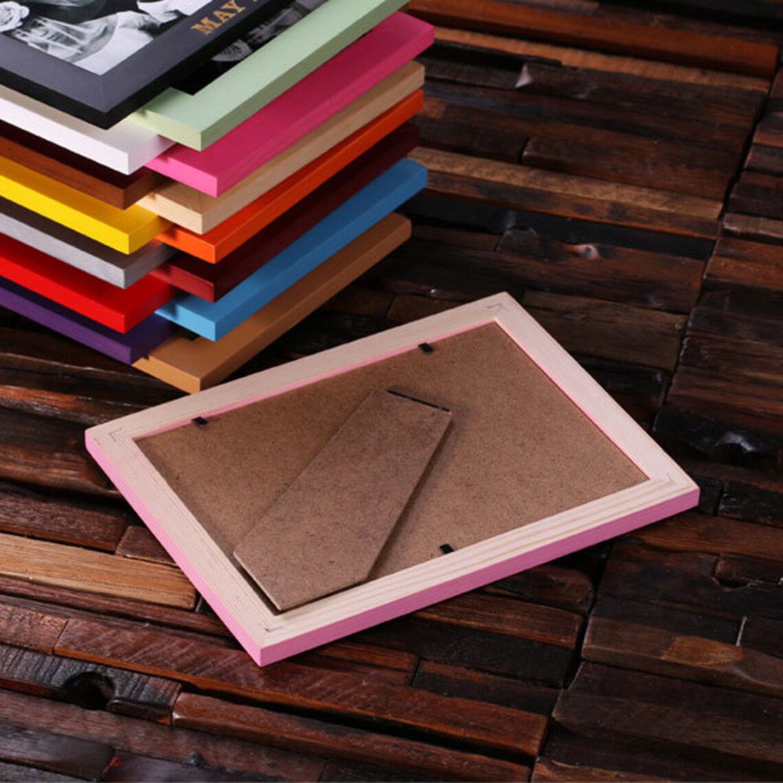 Pink Personalized Wood Picture Photo Frames Engraved and - Etsy