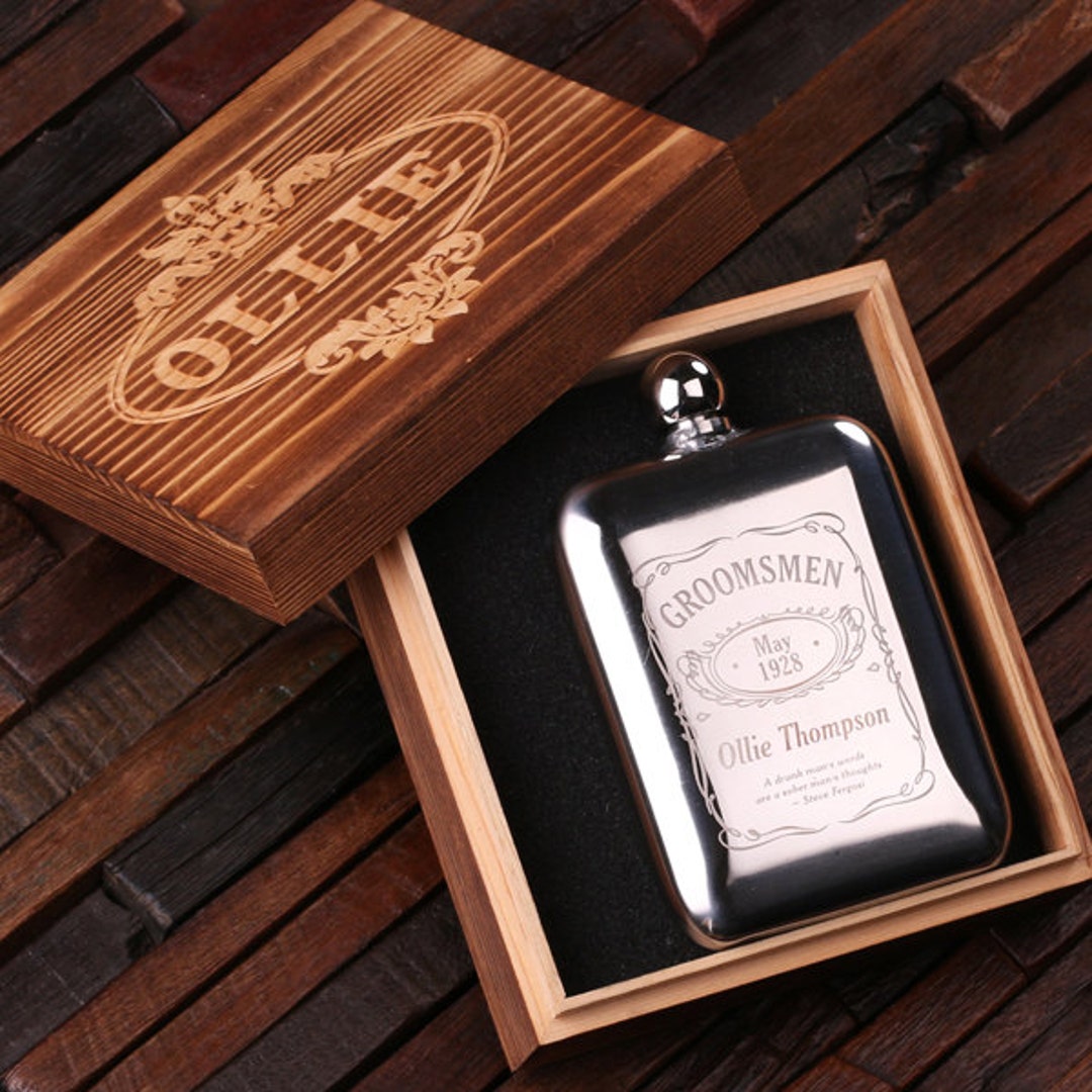 Personalized 6 Oz Stainless Steel Metal Whiskey Scotch Flask - Etsy