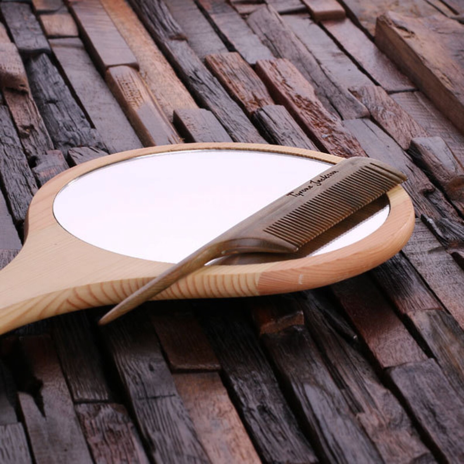 Personalized Natural Wood Comb or Pick Engraved Monogrammed - Etsy